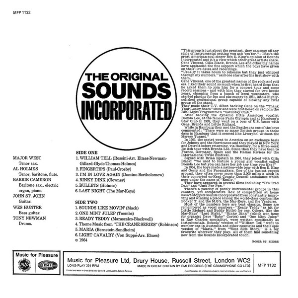ENTRE MUSICA: SOUND INCORPORATED - The original Sounds Incorporated (1964)