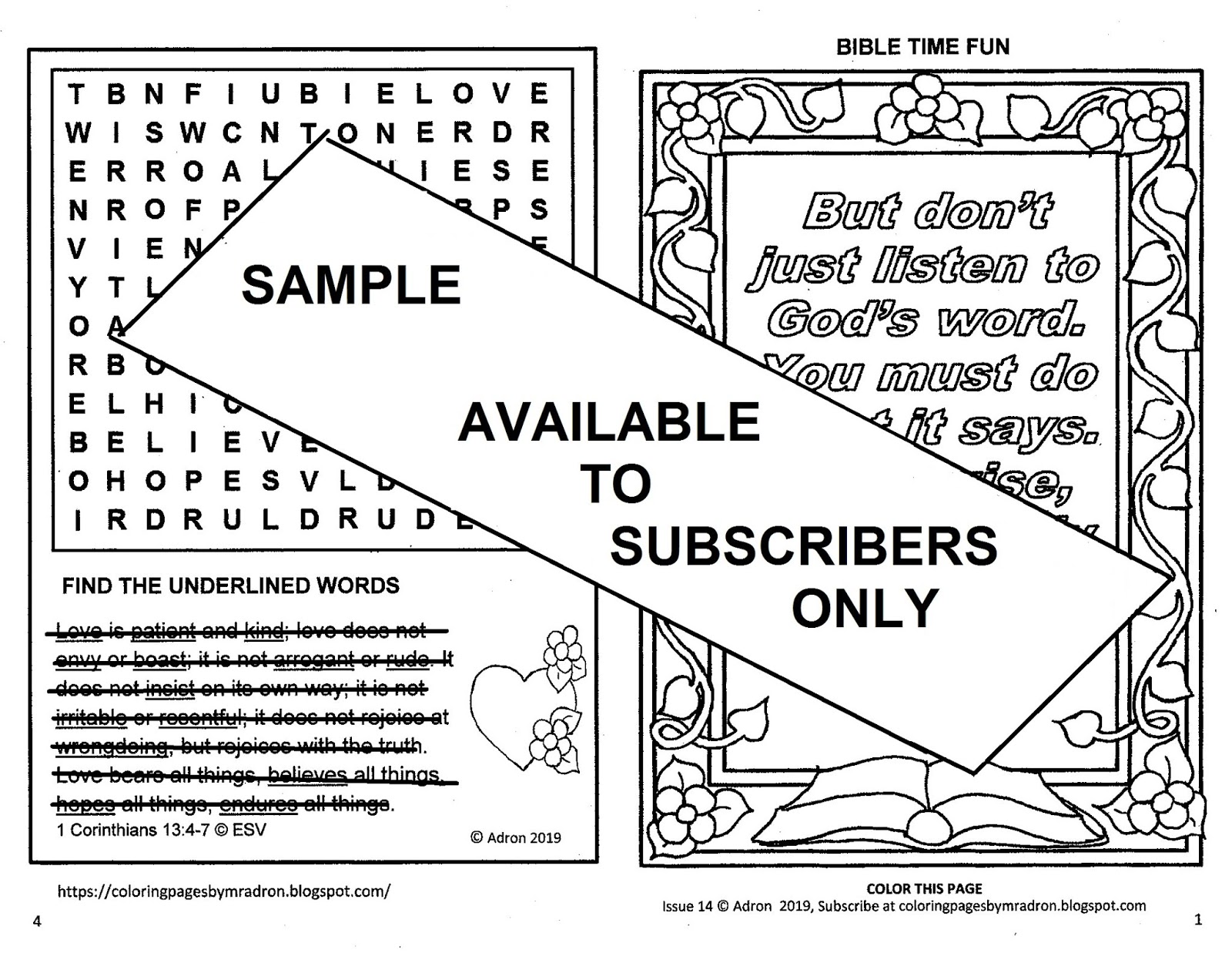 Coloring Pages for Kids by Mr. Adron: Kid's Printable Bible Fun Time ...