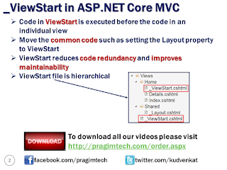 Sql server, .net and c# video tutorial: _ViewStart.cshtml in ASP.NET ...
