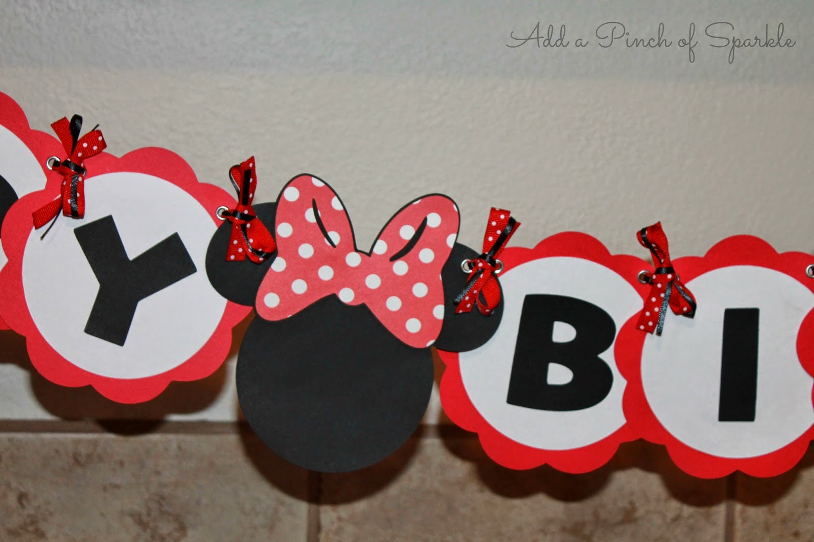 Red Minnie Mouse Birthday Banner