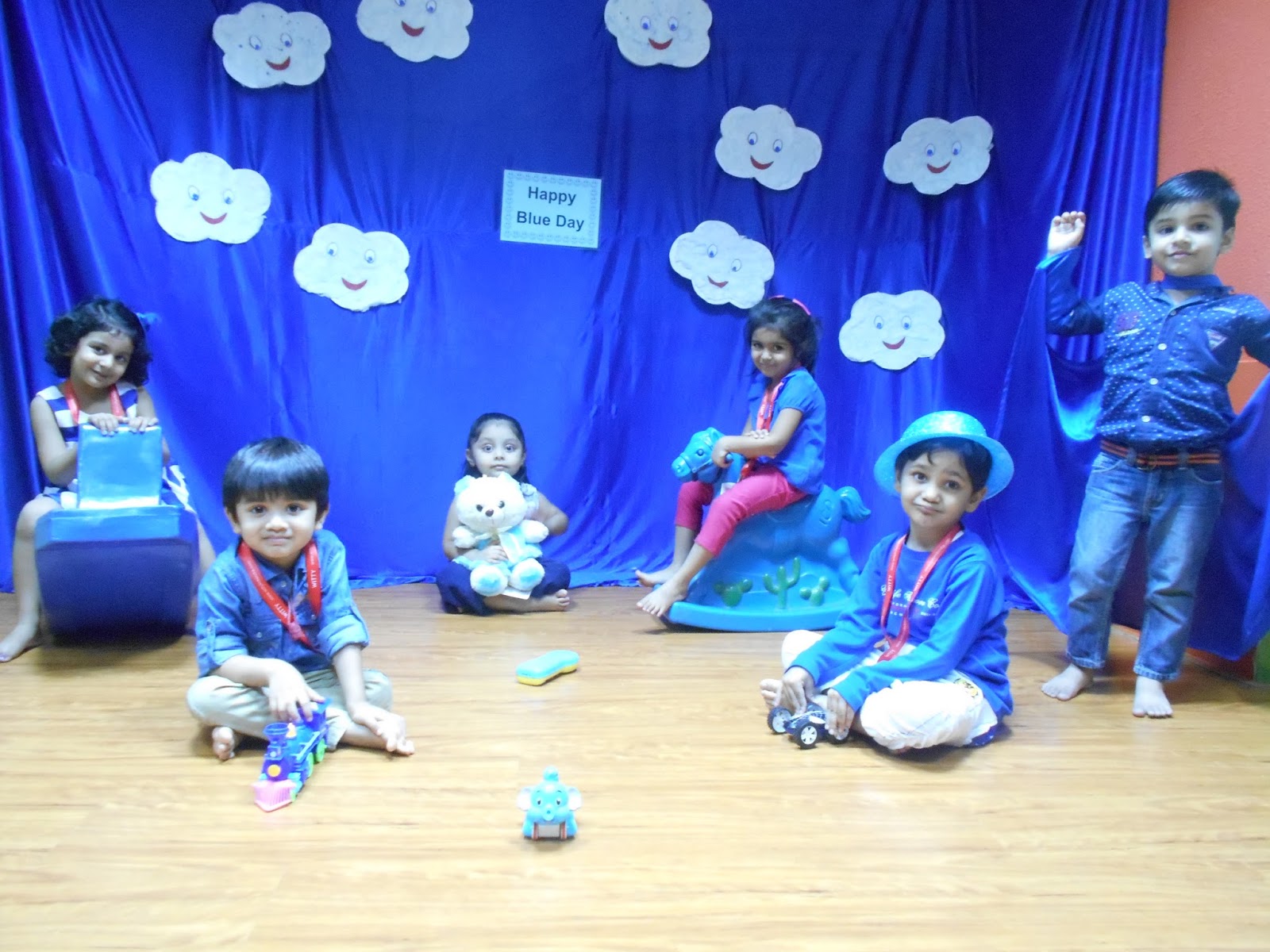 On the top of the World...: Blue Day celebration by Nursery Section at ...