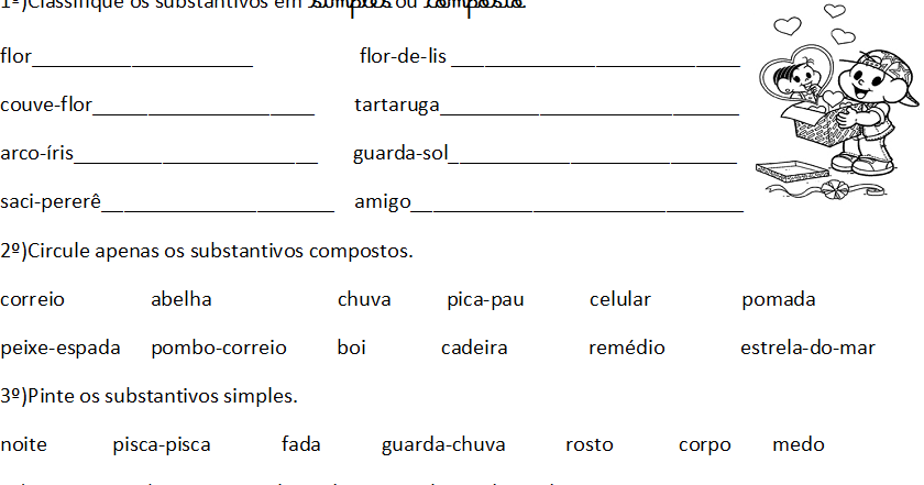 BEL CARDOZO: ATIVIDADE SUBSTANTIVO SIMPLES E COMPOSTO