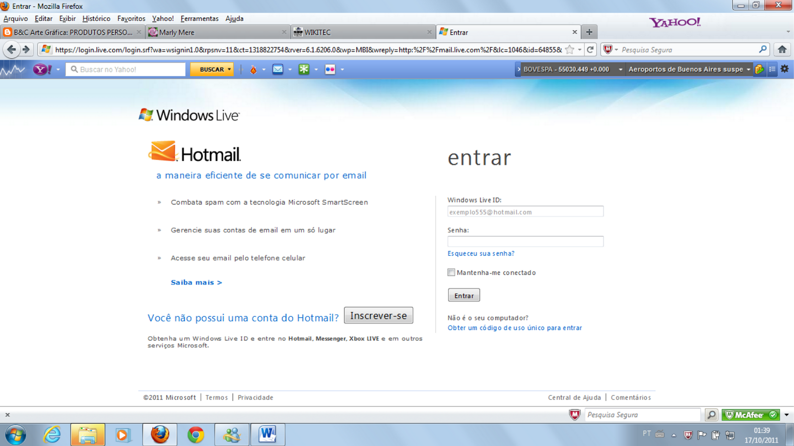 Criar Hotmail