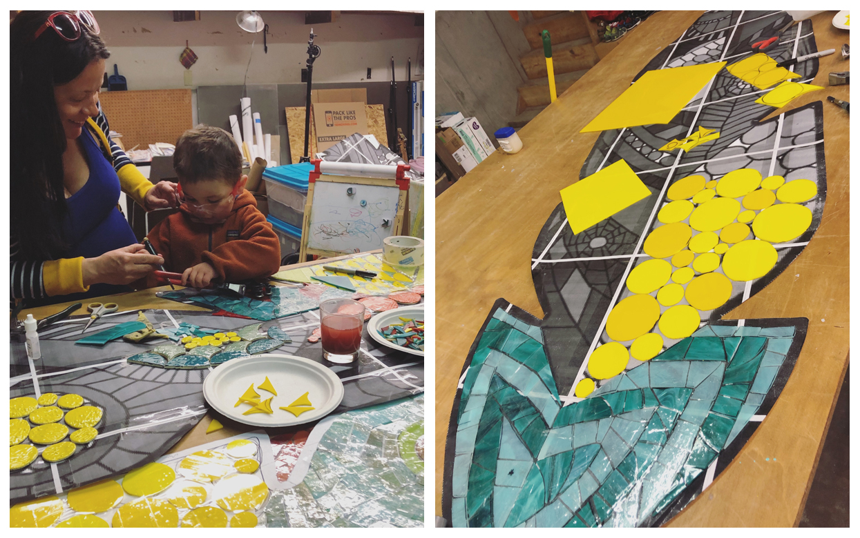 Mosaic Feather Sculpture Installation – Part 2 of 5 | Kasia Polkowska