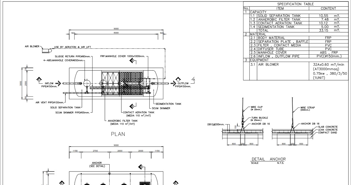 Septic Tank DWG AutoCAD Drawing Free Download