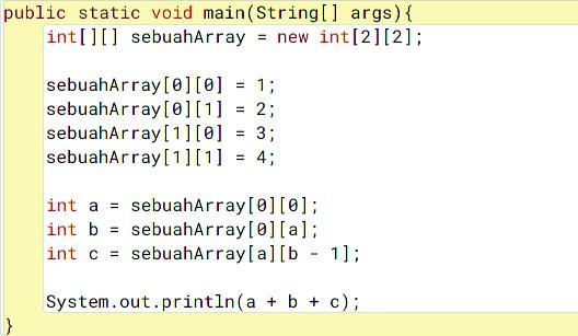 Dasar-dasar Pemrograman : Array Dua Dimensi dan Latihan Soal