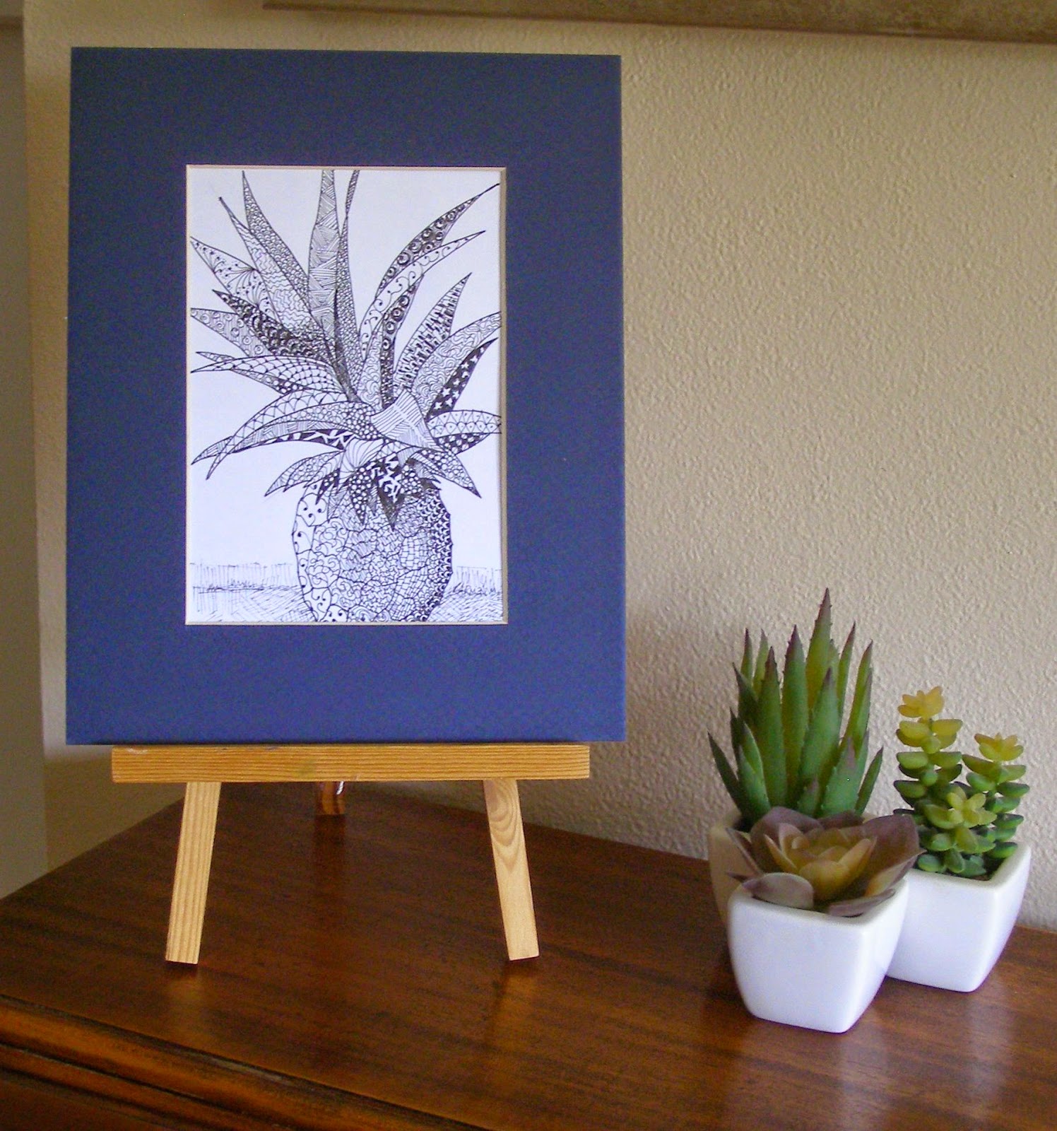 Carmen Beecher: Zen Pineapple, Pen and Ink Drawing, Zentangle-Inspired ...