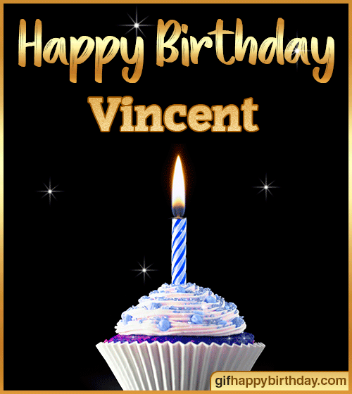 Wish Happy Birthday GIFs with Name Vincent