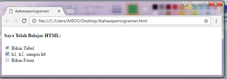 Cara Membuat Checkbox pada Form HTML - Petunjuk Onlene