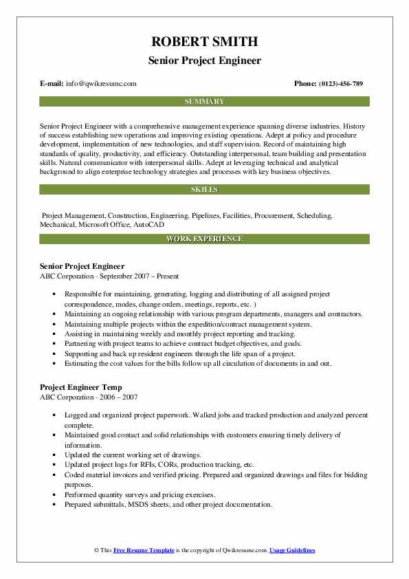 Cv For Project Engineer ~ Certificate Letter
