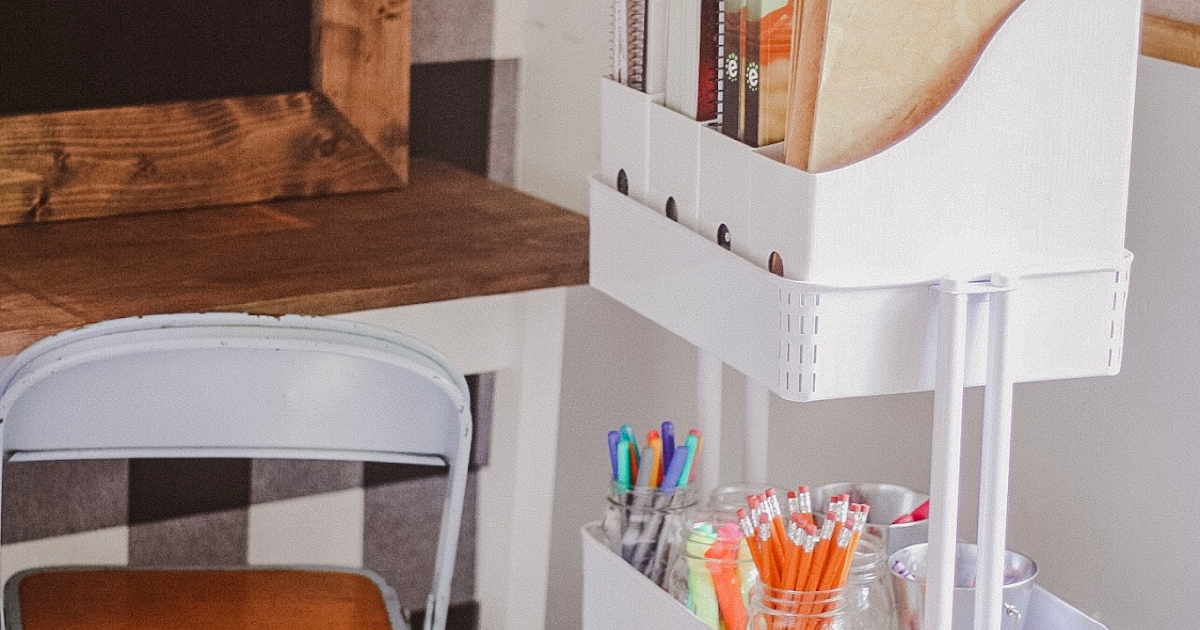Virtual learning School Cart | Homeschooling Supply Cart | Homework ...
