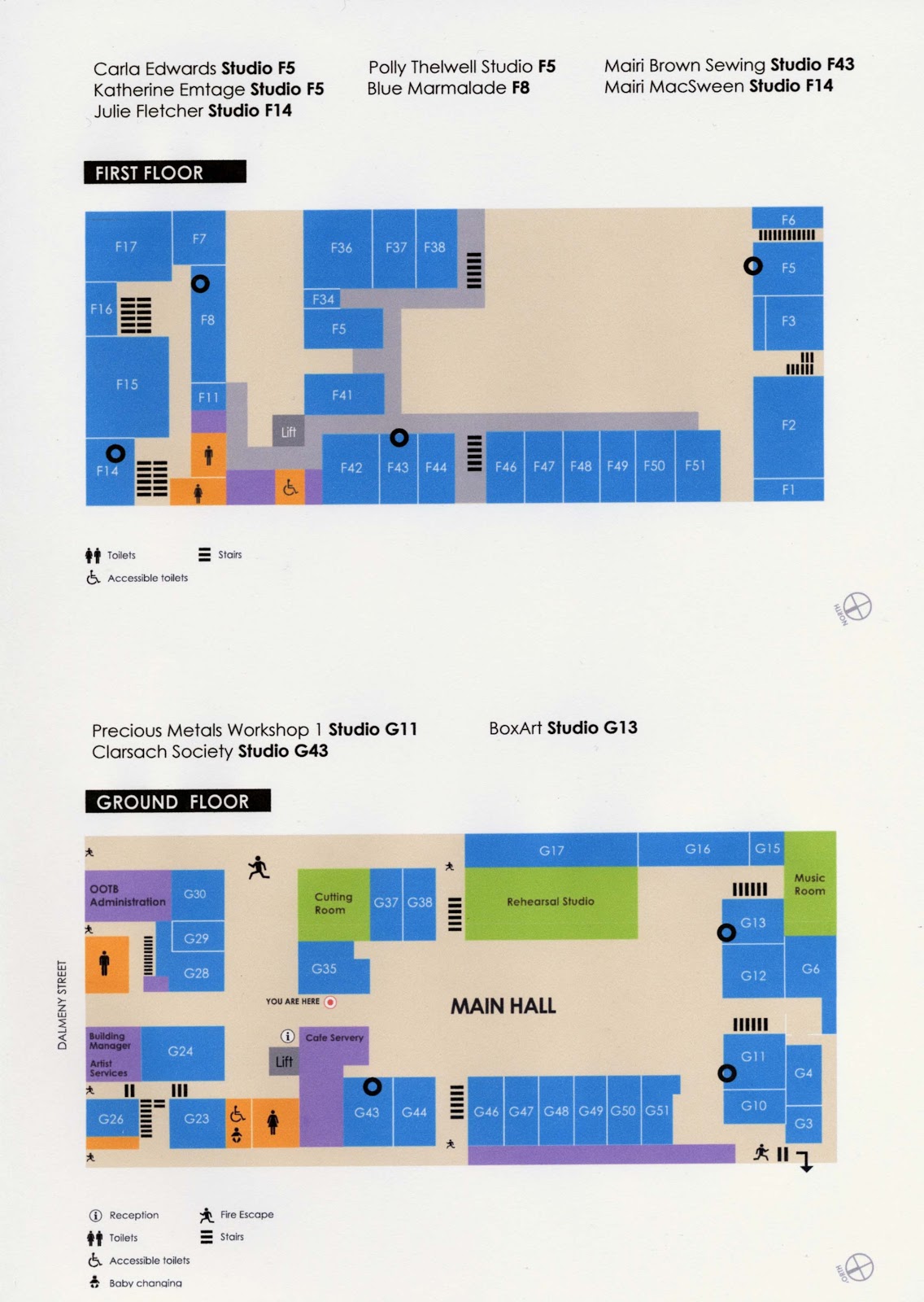 Drill Hall Open Studio: Map for the event!