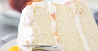 Vanilla Peach Layer Cake - Easy Recipe