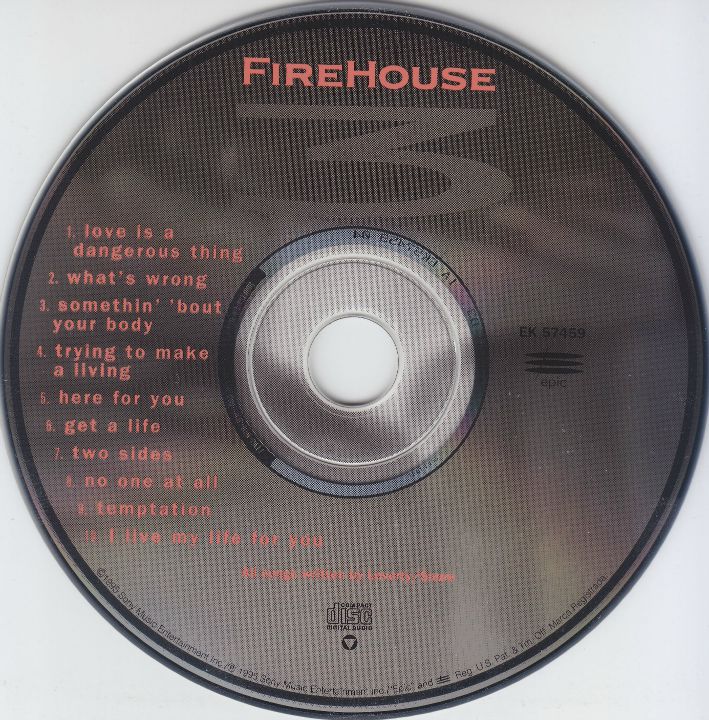 Encarte: FireHouse - 3 - Encartes Pop