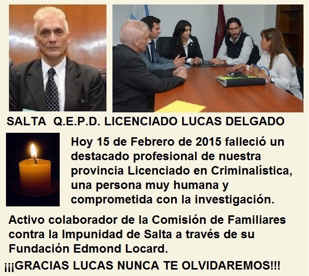 FAMILIARES CONTRA LA IMPUNIDAD DE SALTA: ¡¡¡Gracias Licenciado Lucas ...