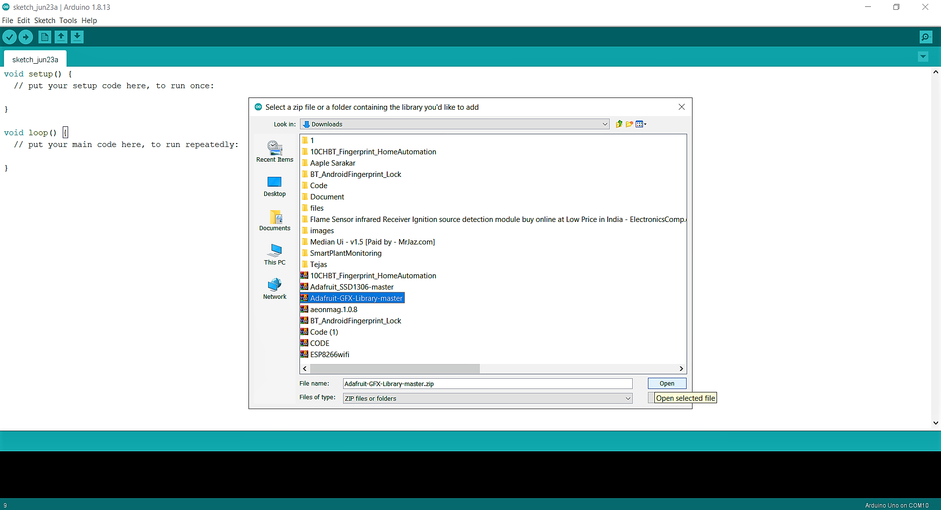 3 Select The Above Two Recently Downloaded Library Files