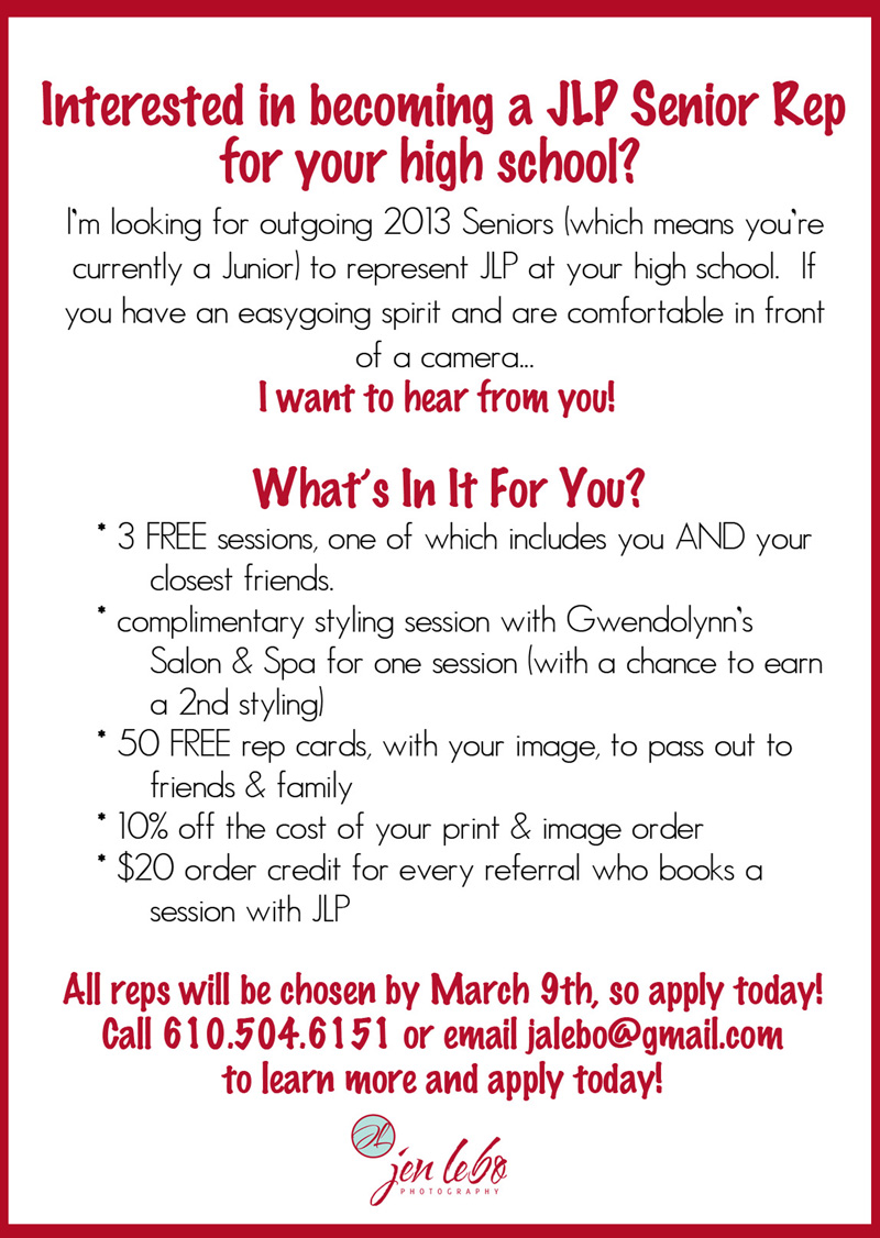 Jen Lebo Photography: Class of 2013: Senior Rep Program