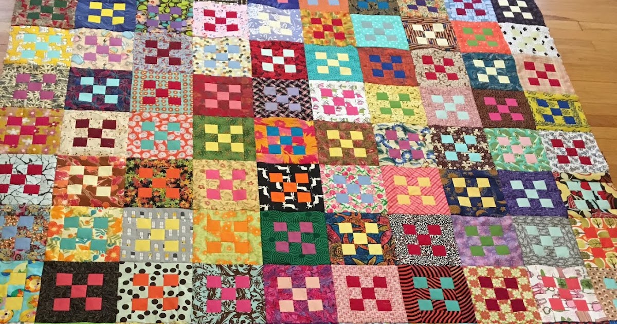 klein meisje quilts: framed nine-patch, top completed