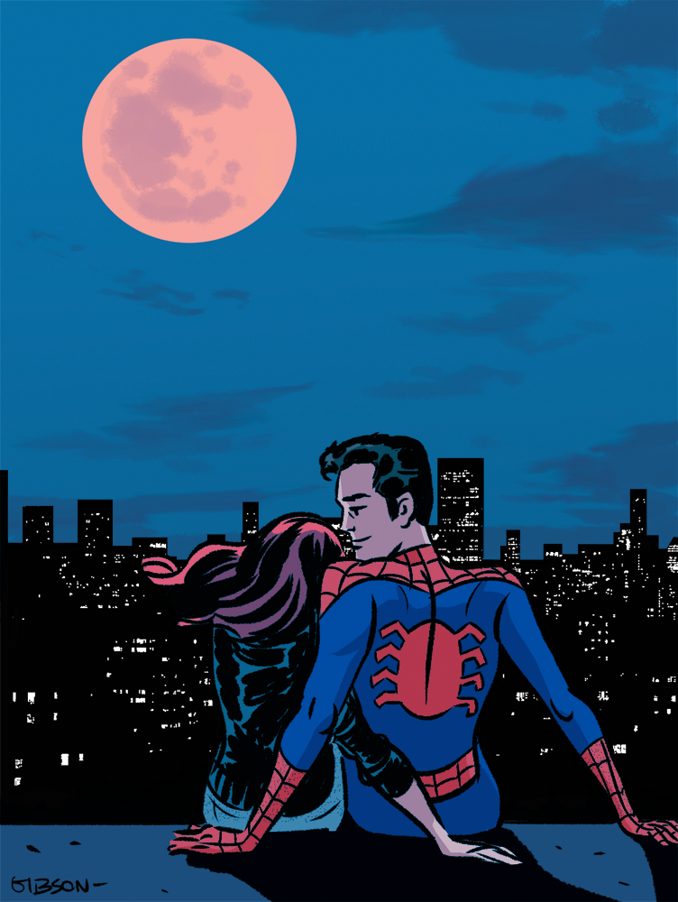 Book Girl: Art Of The Day: Peter Parker And Mary Jane Watson - Rooftop