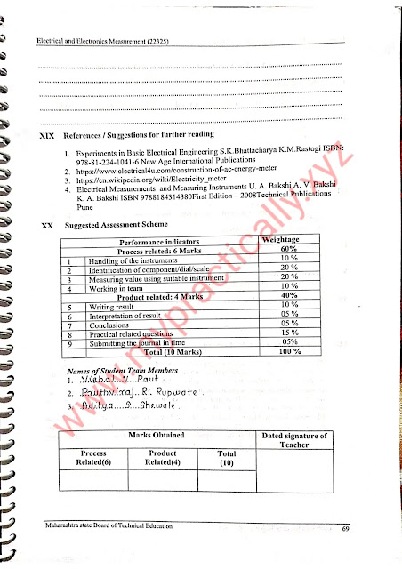 22325 Electrical and Electronics Measurements EEM | Lab Manual Answers ...