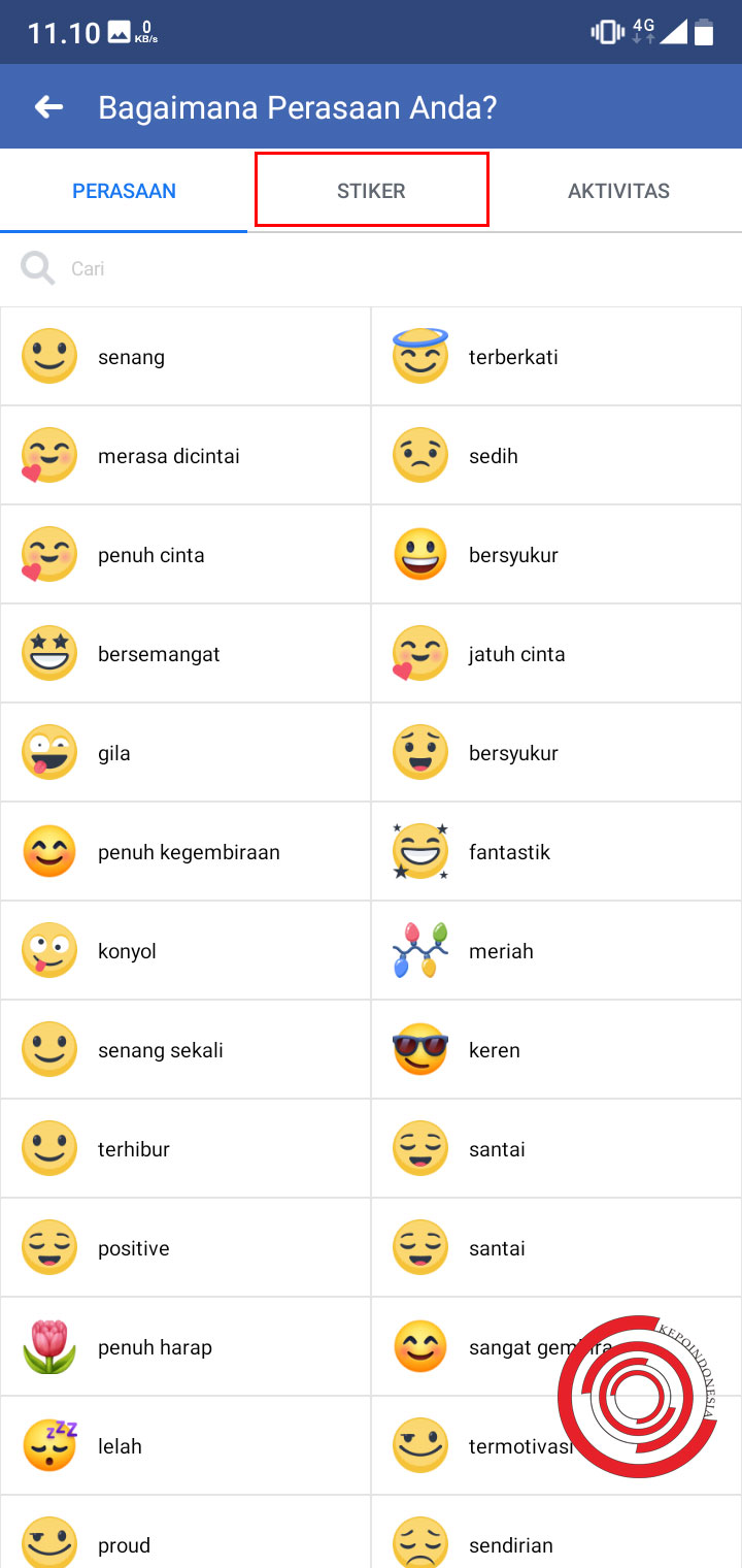 Cara Membuat Status di Facebook Dengan Stiker - KEPOINDONESIA
