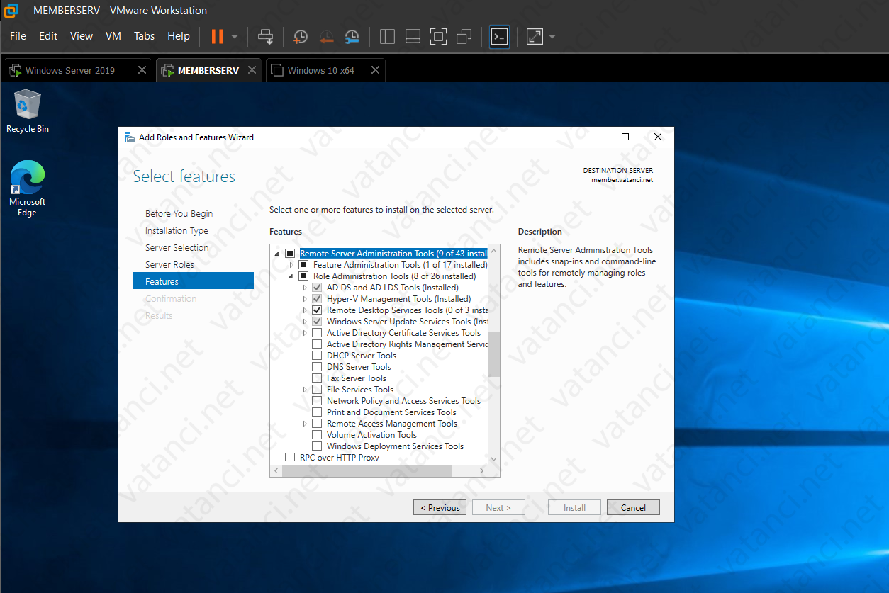 Remote Server Administration Tools Kurulumu