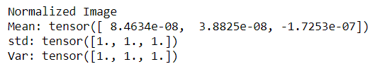 How to normalize a tensor to 0 mean and 1 variance in PyTorch