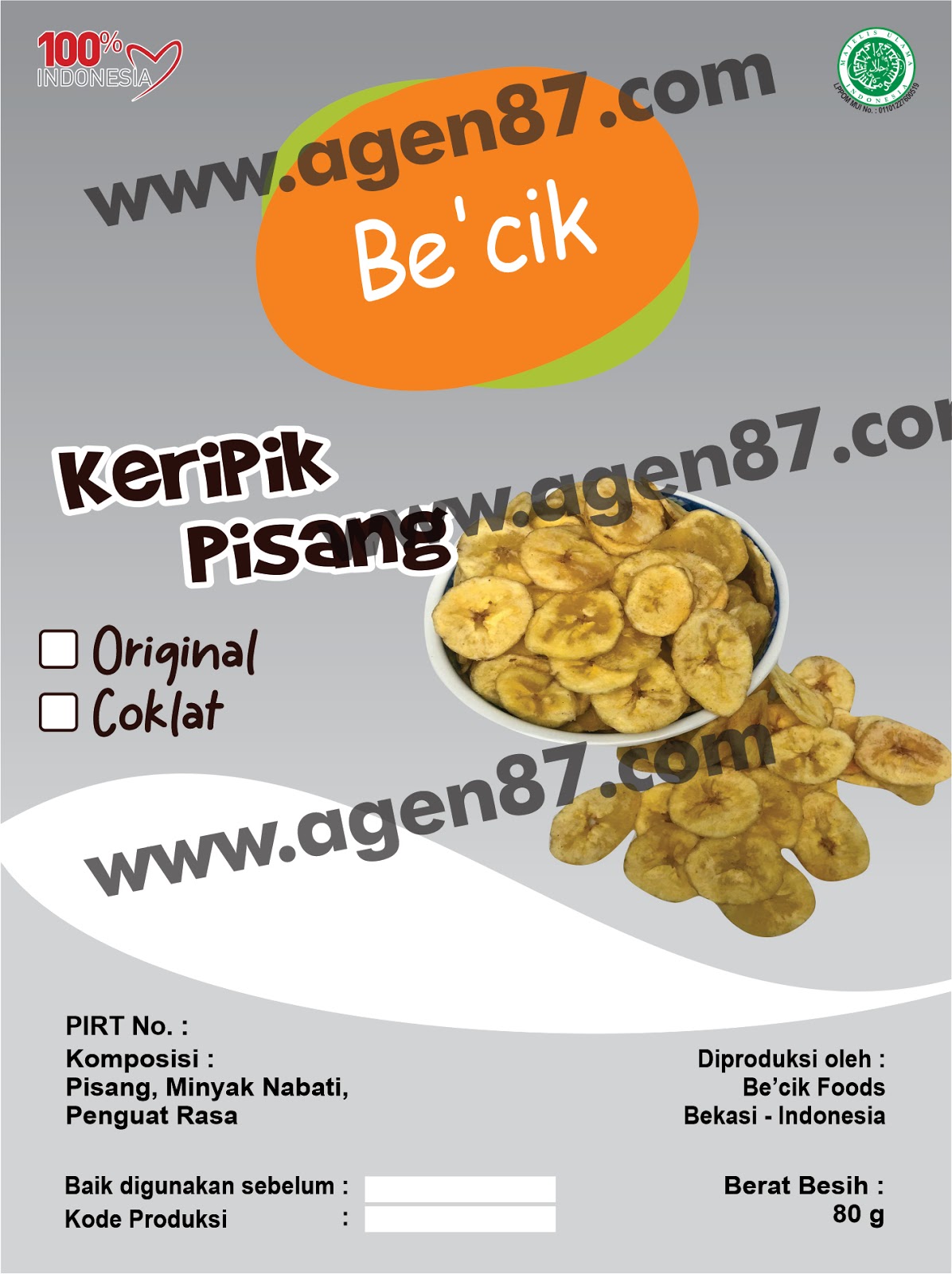 Contoh Desain Sticker Makanan - Label Makanan Ringan - Agen87