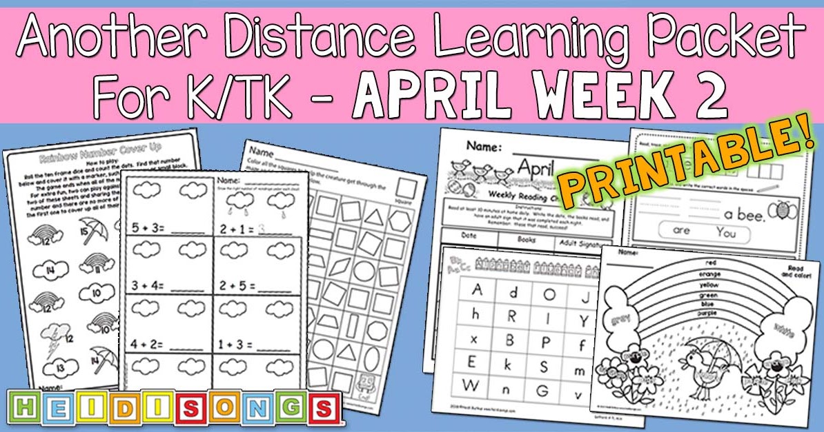 Another Distance Learning Packet for K/TK: Week Two!