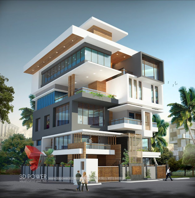 Corporate Building Design | 3D Rendering: Corporate Building Elevation ...