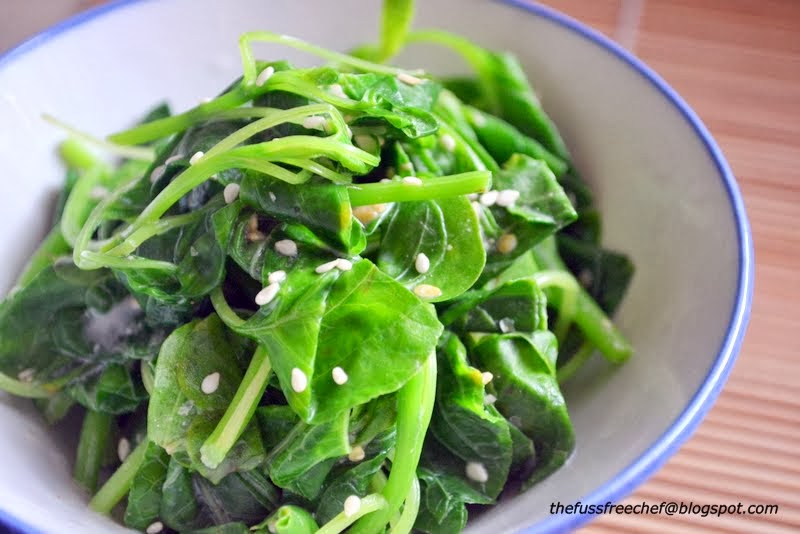 the FUSS FREE chef: Sesame Dressing and Spinach Gomae (Spinach in ...