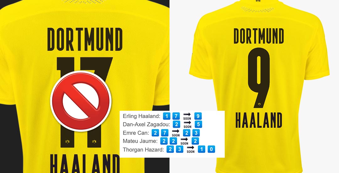 New Borussia Dortmund 20-21 Squad Numbers Announced - Haaland, Emre Can ...