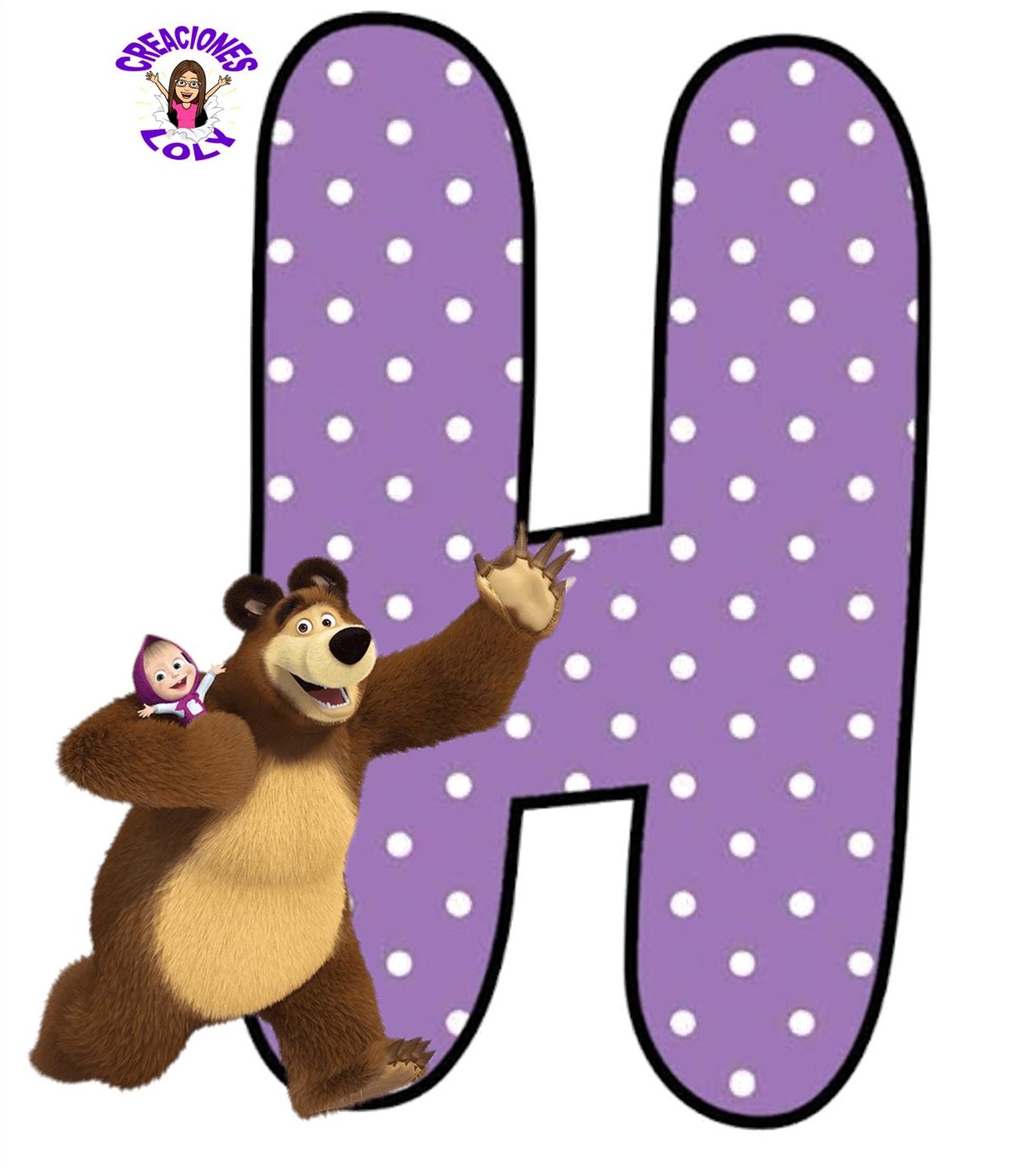 Creaciones Loly: Abecedario Masha y el Oso