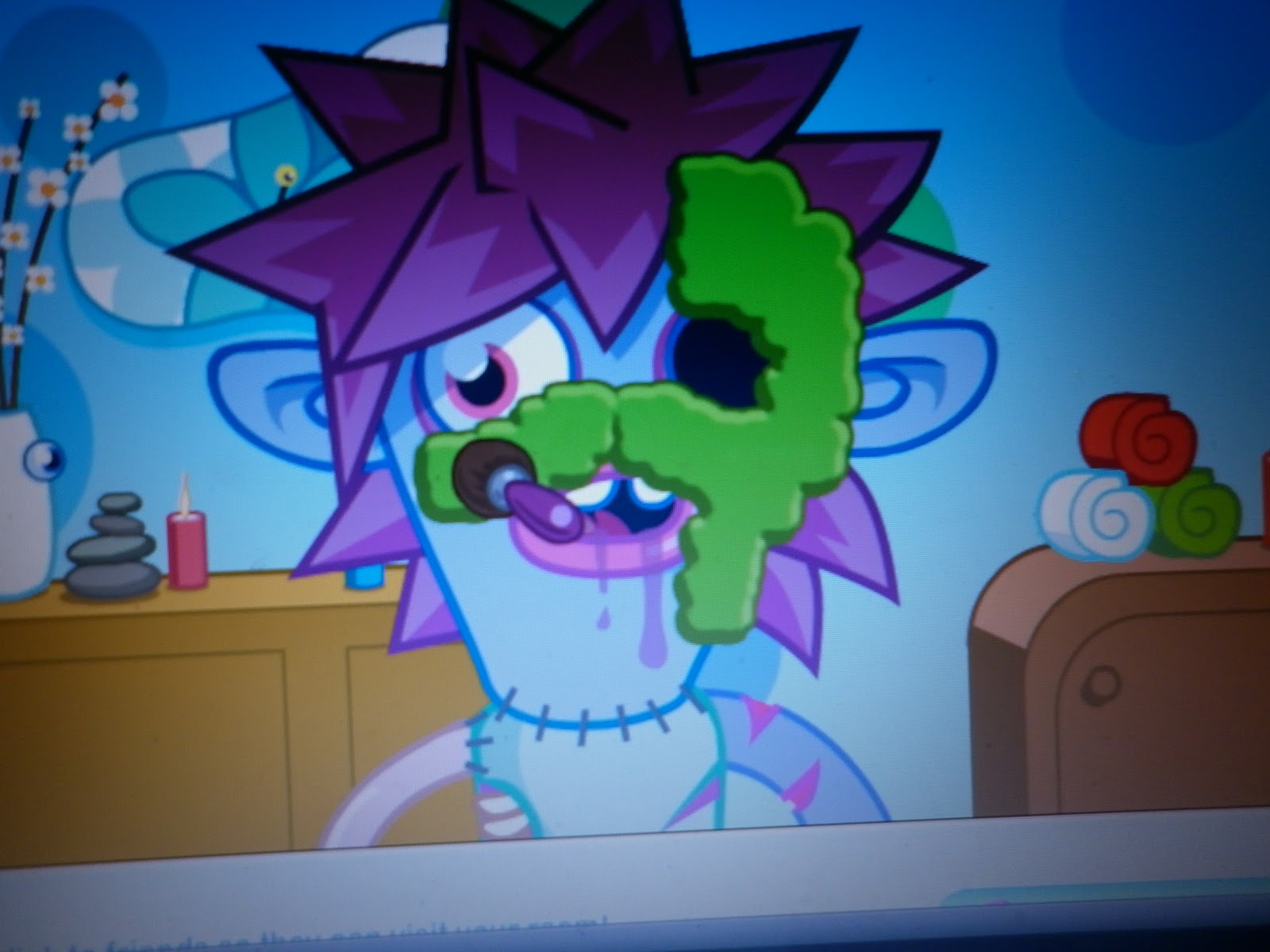 Zommers' Moshi monsters cheatz: Tyras' spa game!!