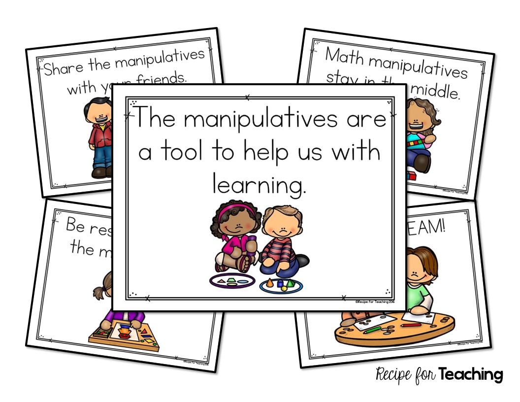 Rules for Math Manipulatives Posters - Recipe for Teaching