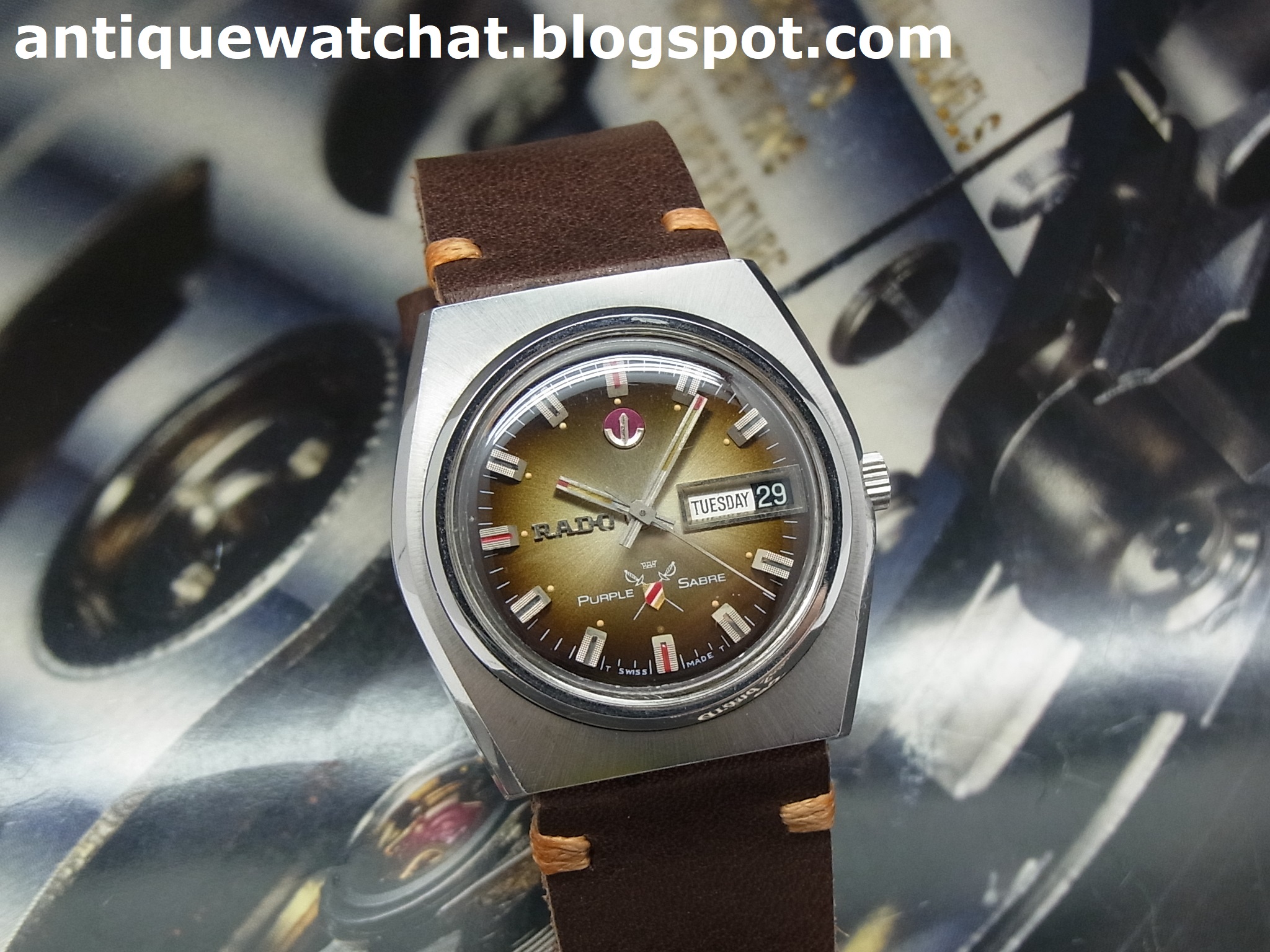 Antique Watch Bar: RADO PURPLE SABRE 25 JEWELS AUTOMATIC WATCH 78