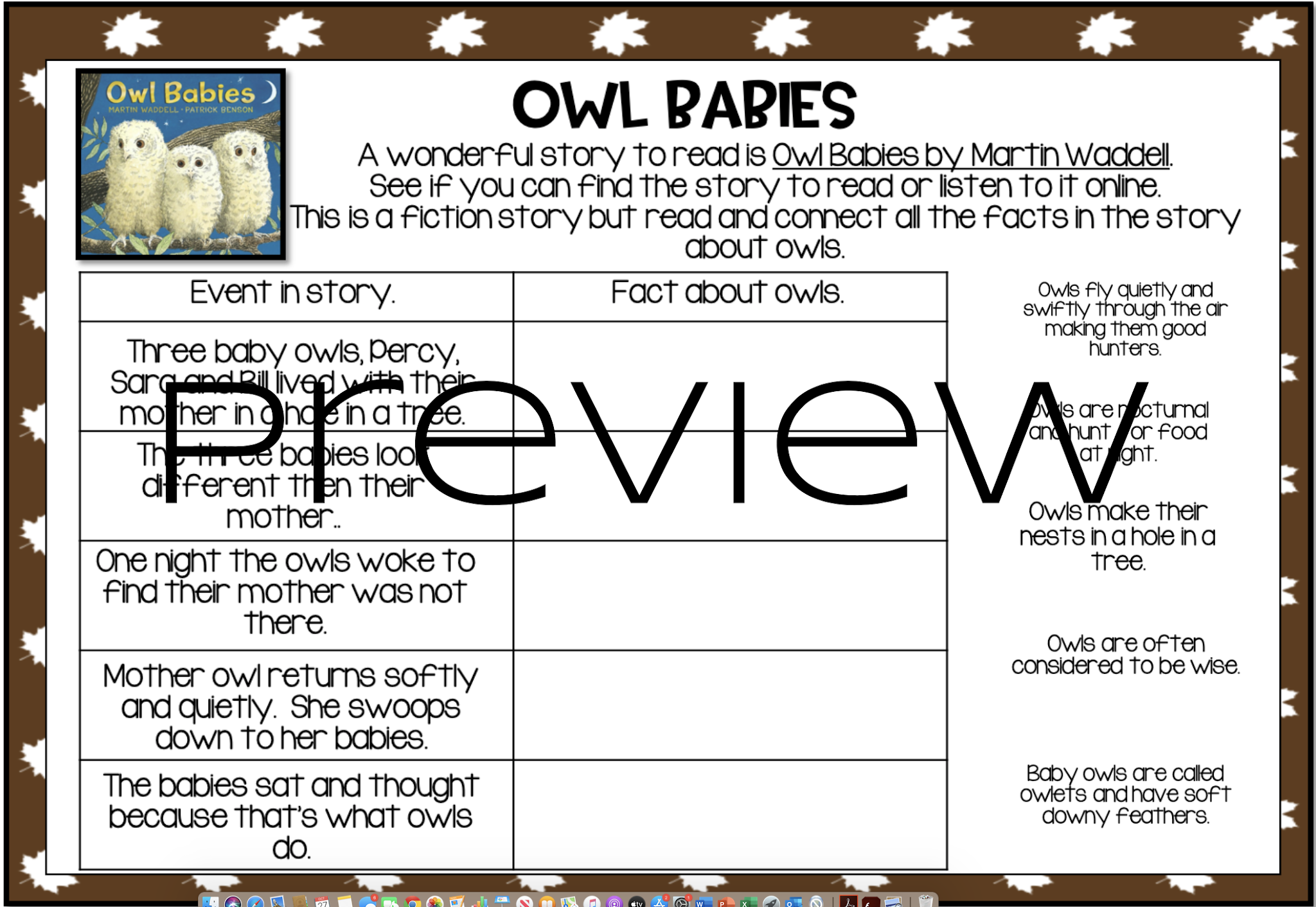 1st Grade Hip Hip Hooray!: Using informational text to research owls!