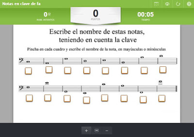 El aula musical de Adriana: Nombrar notas en clave de fa