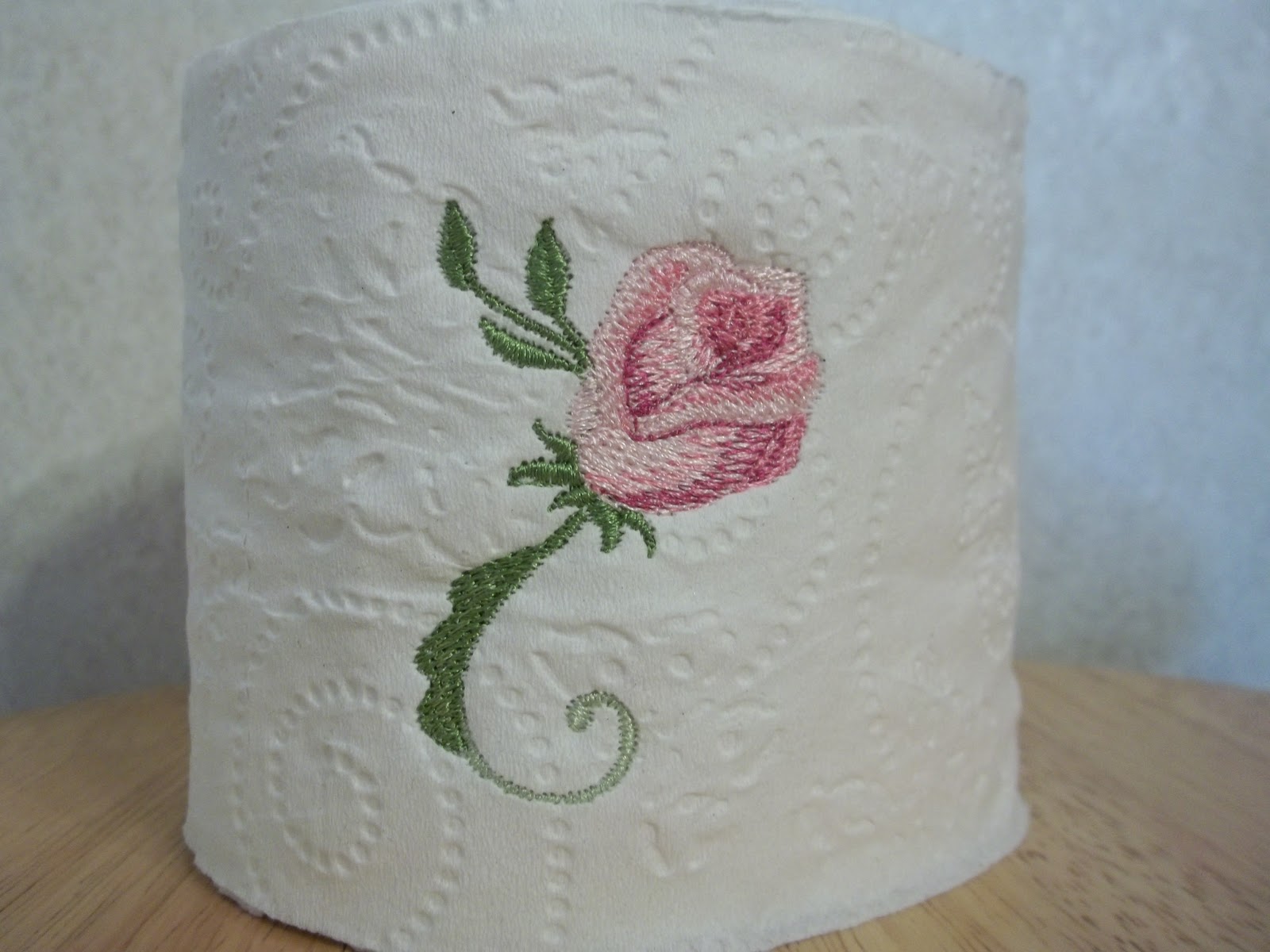 "Go For It" Embroidery: Customized Towels and Toilet Paper Roll