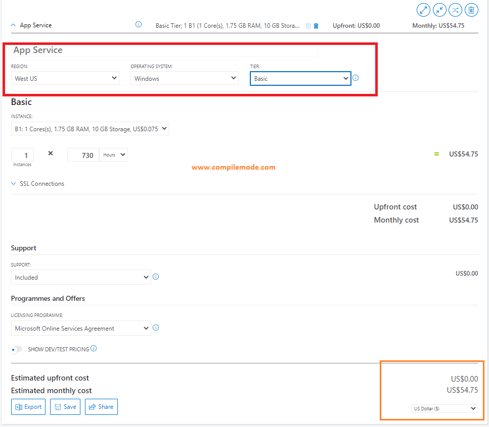 How To Estimate Azure Services Cost