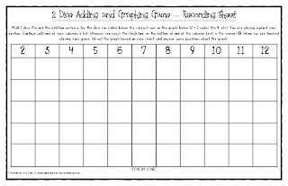 Confessions of a Primary Teacher: 2 Dice Adding and Graphing Game