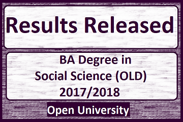 Results Released BA Degree in Social Science (OLD) - Teacher