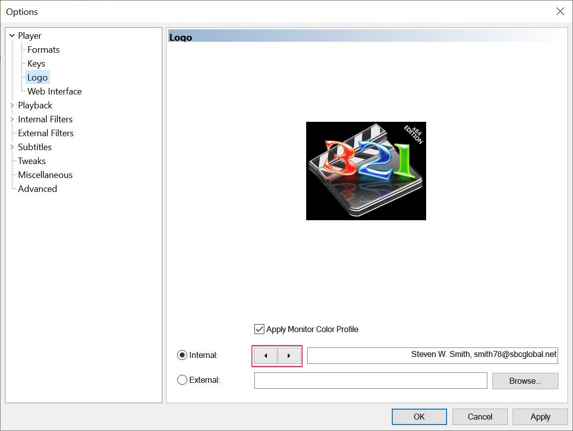 MPC-HC Player tab Settings Guide