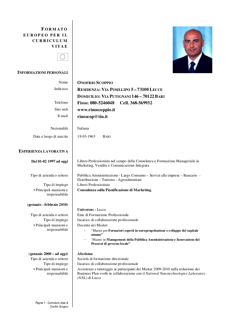 Modelo Curriculum Vitae Europeo