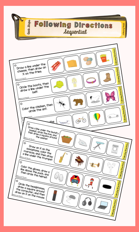 Quick Strips for Following Directions - Word of Mouth