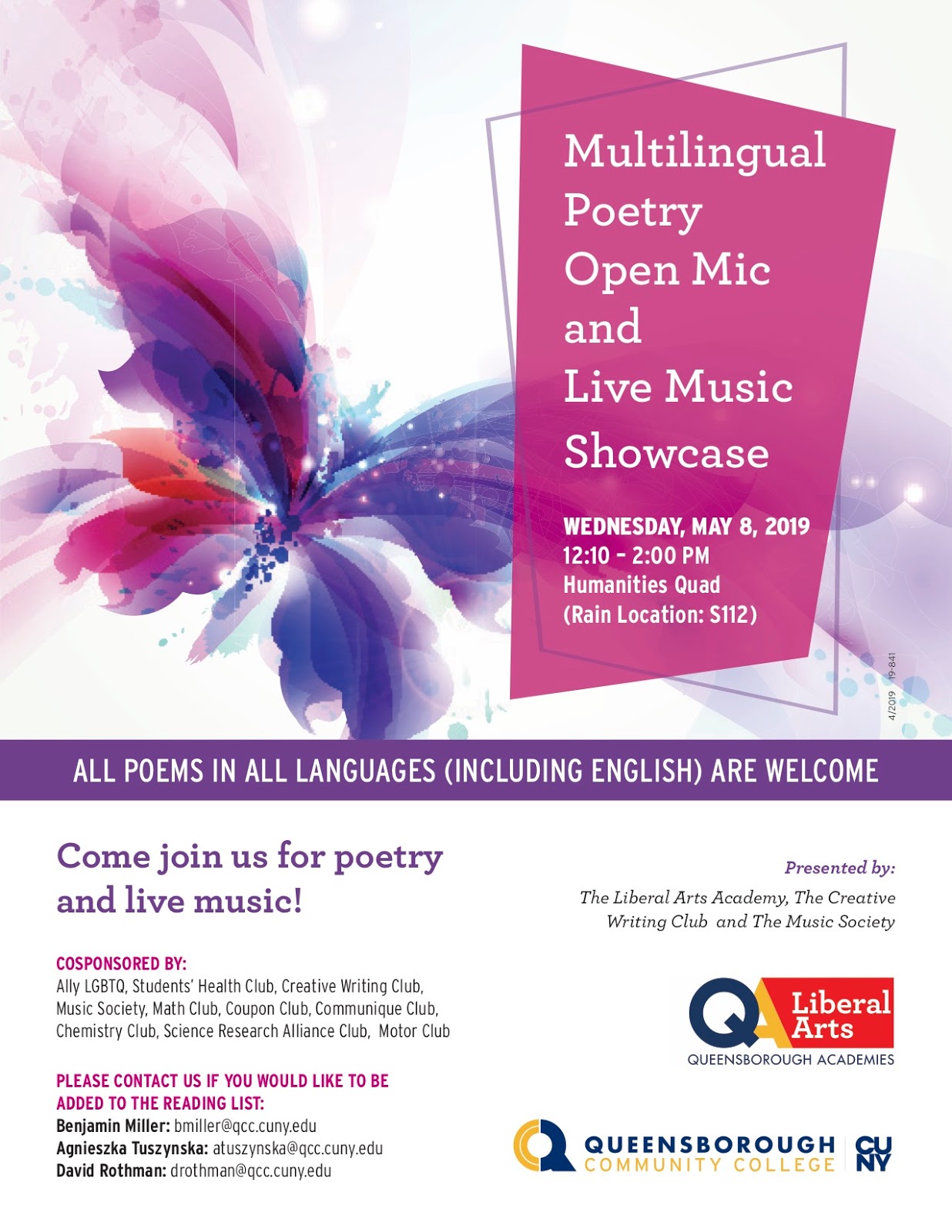 Intro to Lit (T/F): Open Mic Poetry