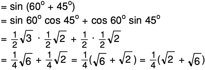 sin 105° = ... - Mas Dayat