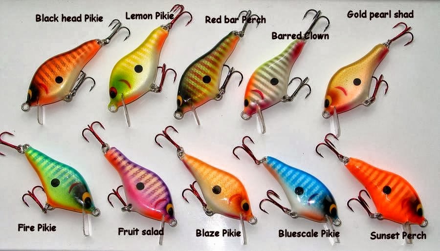 MH custom lures: Lure colour charts