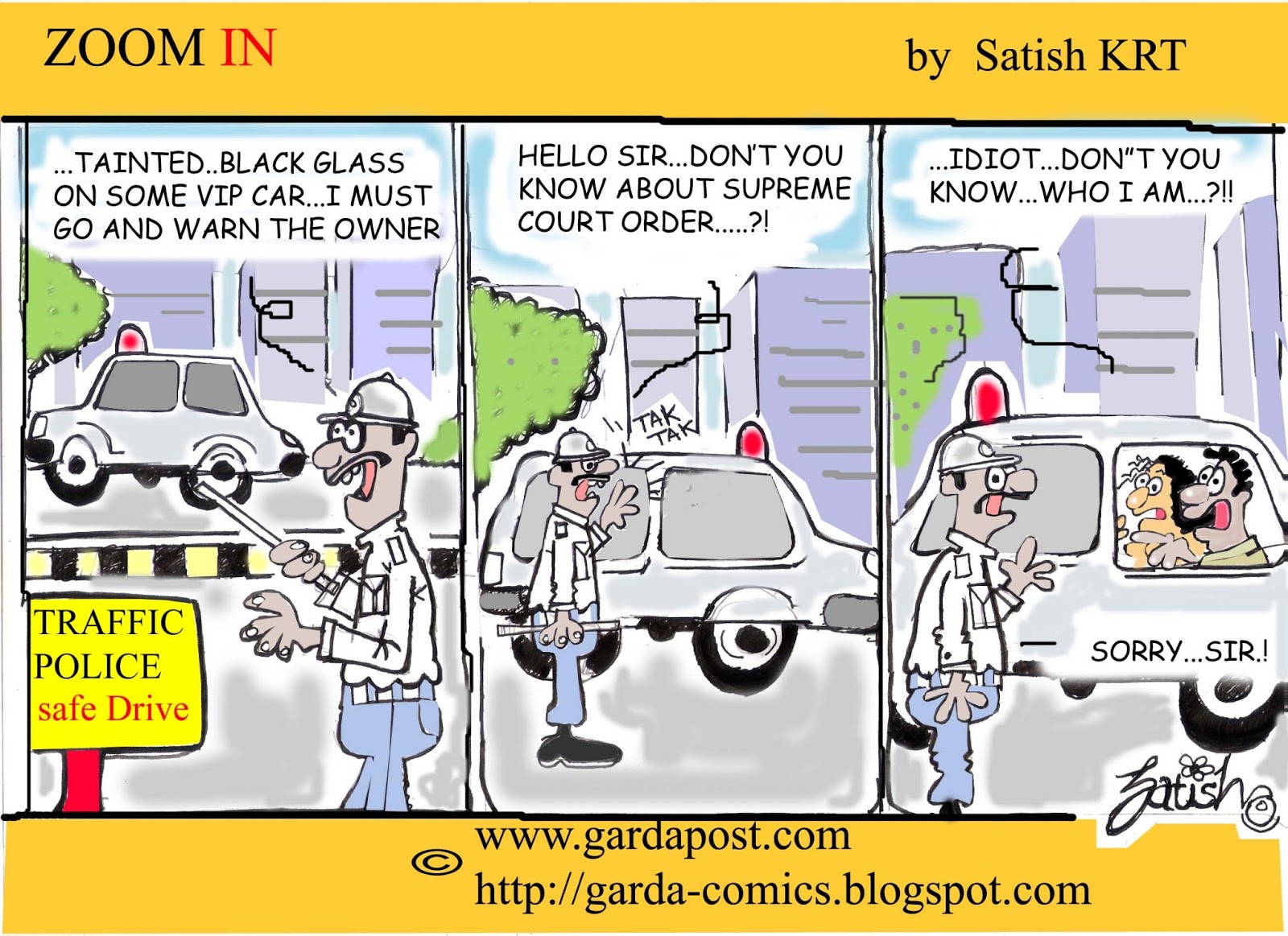 Garda Comics: Traffic Police man N VIP car...