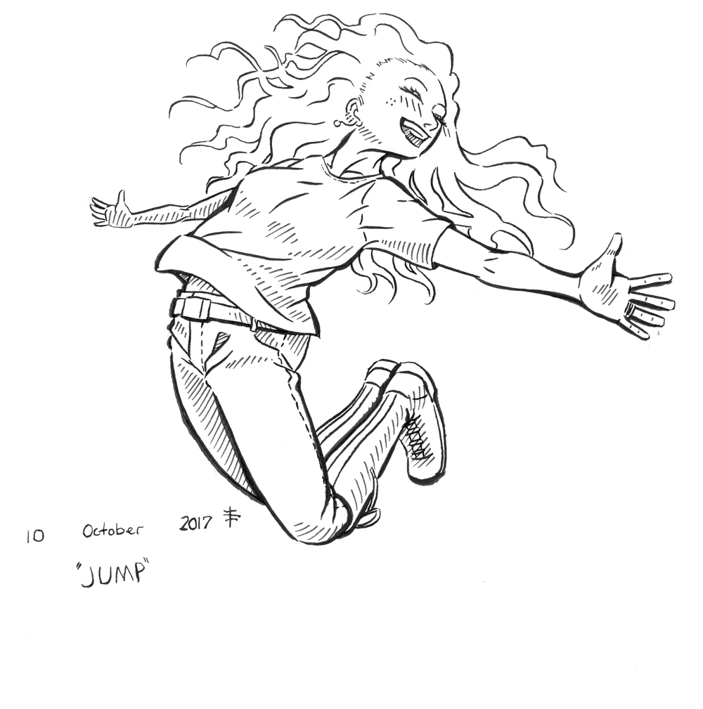 Studio Mikarts: Inktober 2016/2017 - Day 10: JUMP